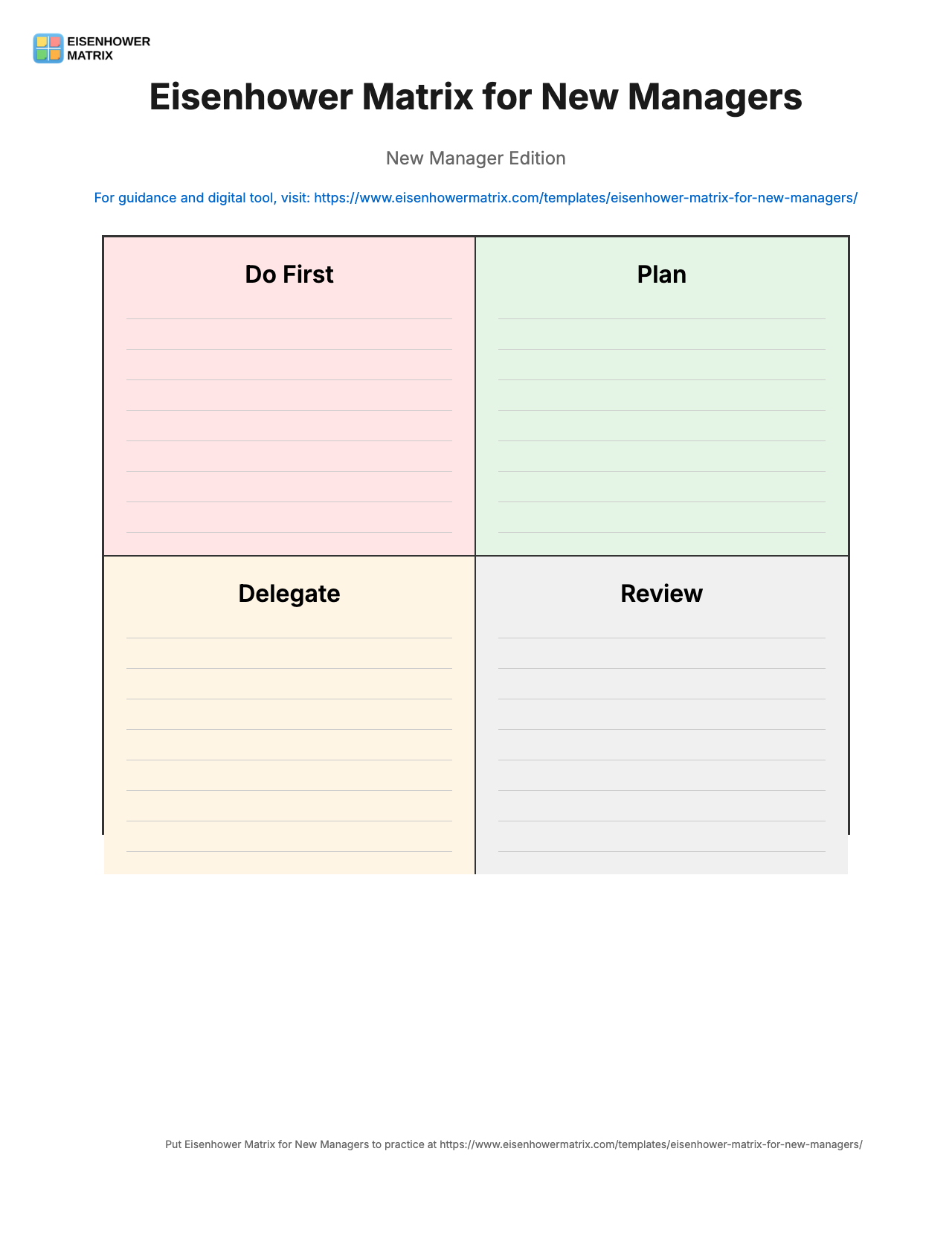Eisenhower Matrix for New Managers - Free Template & Guide