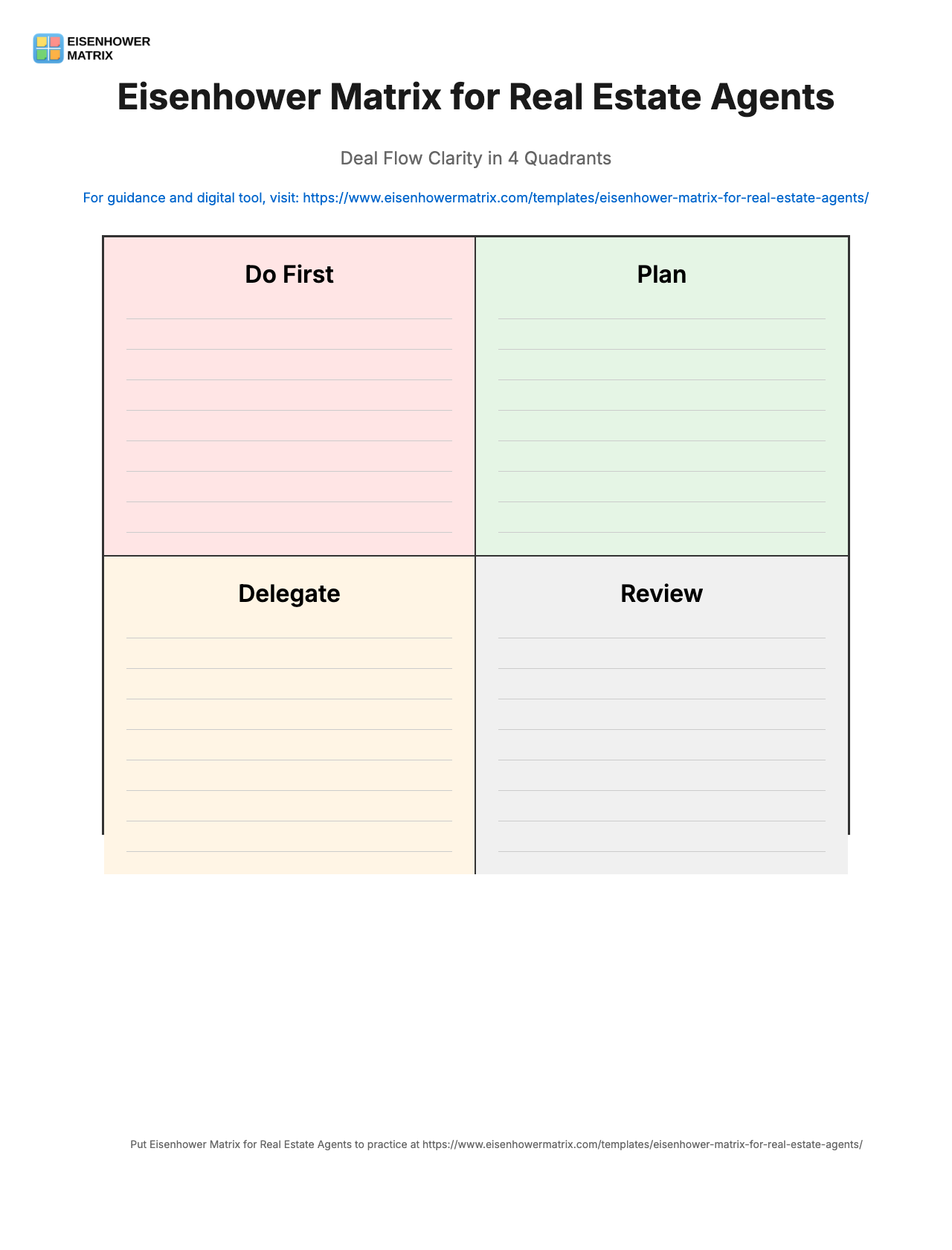 Eisenhower Matrix for Real Estate Agents: Close More Deals | Free Templates