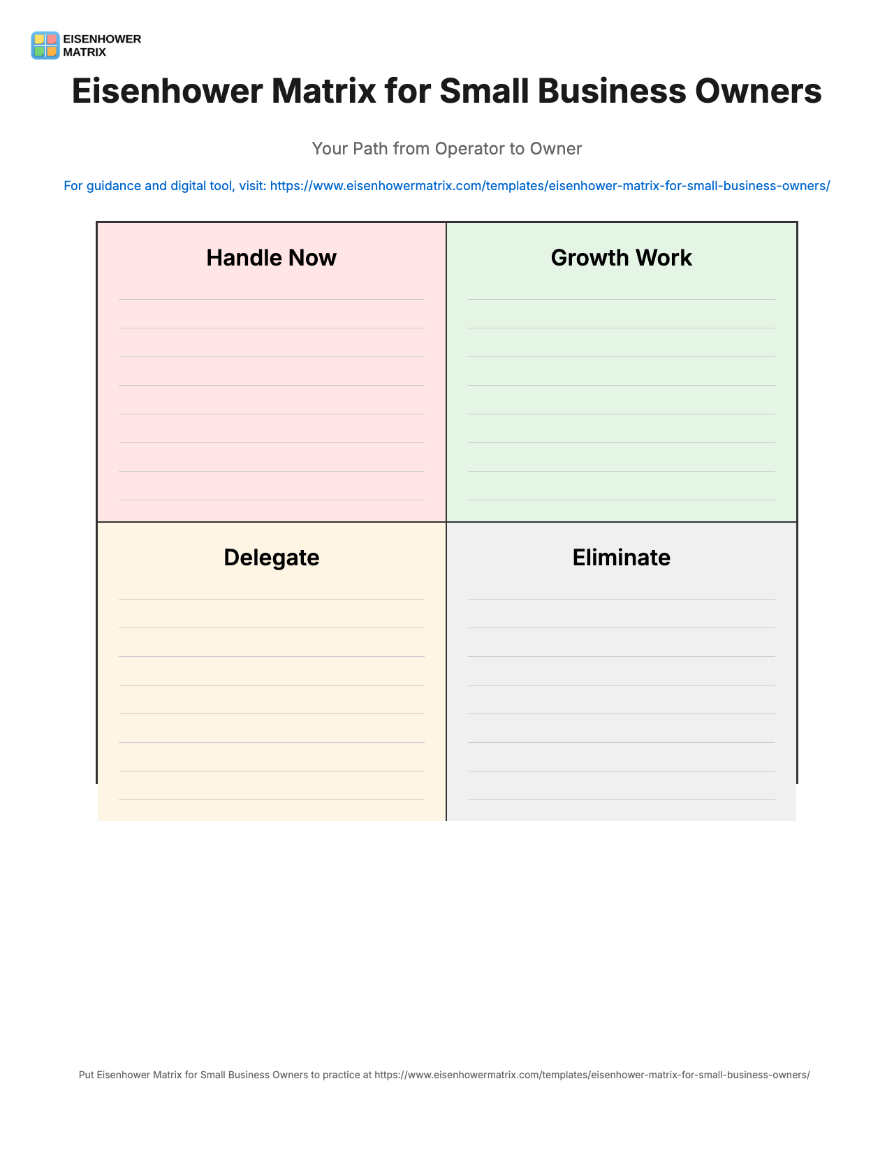 Eisenhower Matrix for Small Business Owners: Work ON Not IN Your Business